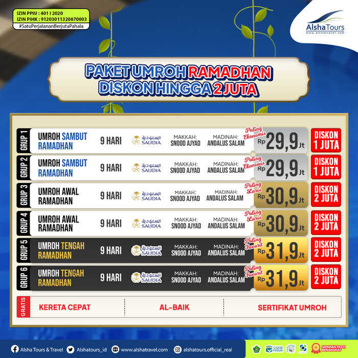 Paket dan Biaya Umroh 2025/2026, Cek Jadwalnya Disini!